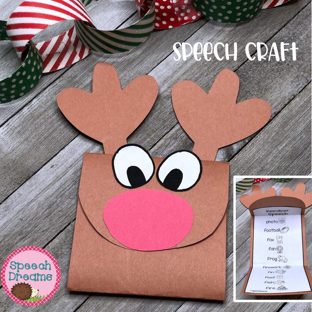 Reindeer Speech Therapy Christmas Craft for Articulation and Language ...