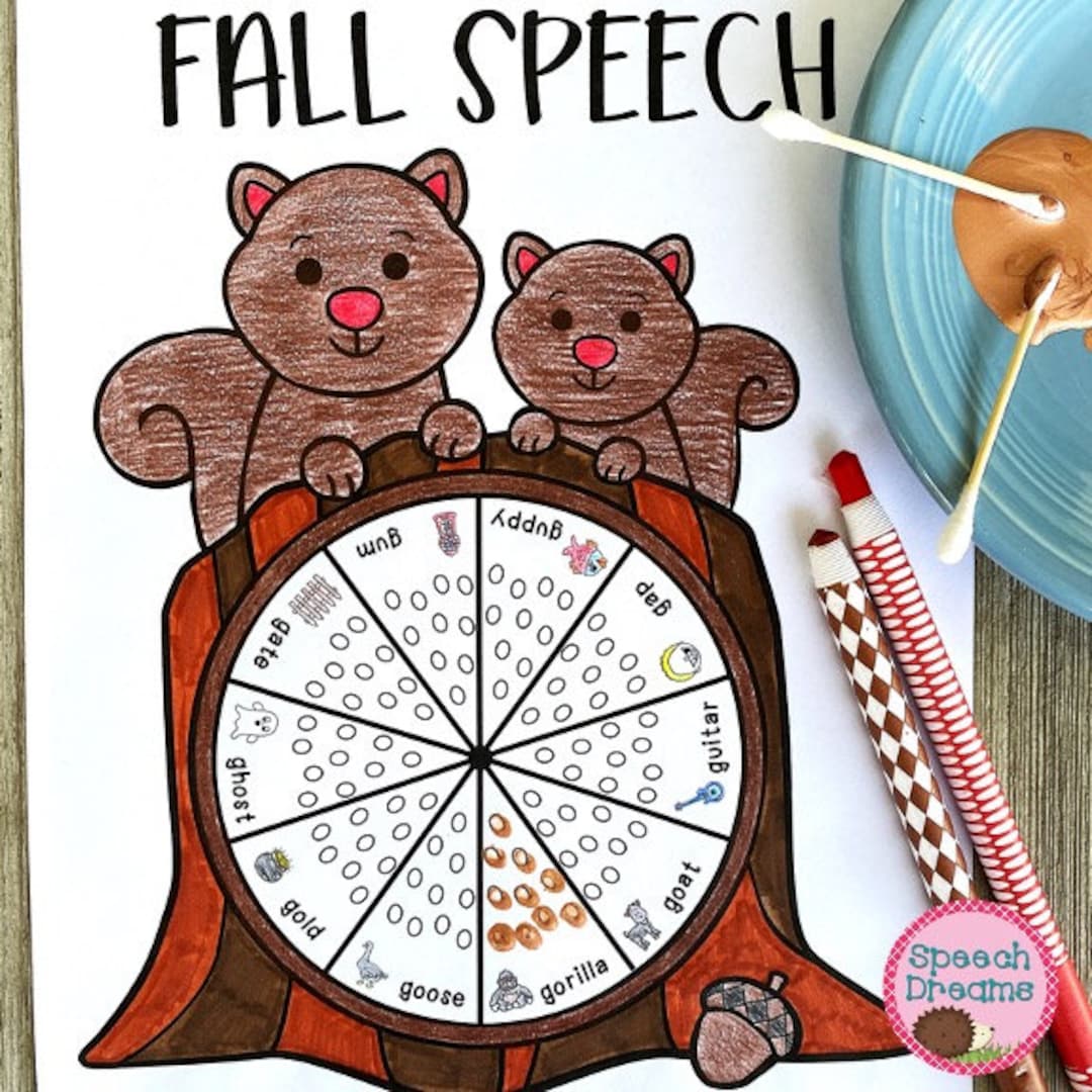 100 Trials | Fall Squirrel Speech Therapy Craft: Includes Irregular ...