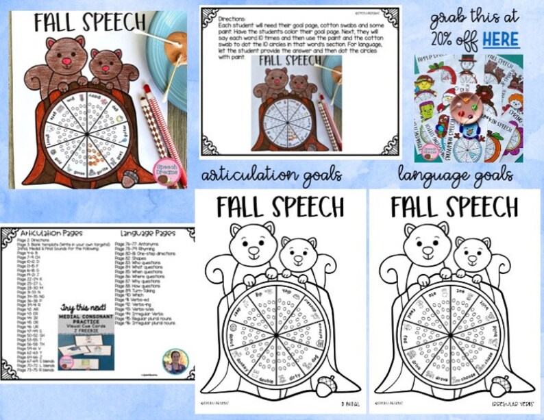 100 Trials Fall Squirrel Speech Therapy Craft: Includes Irregular ...