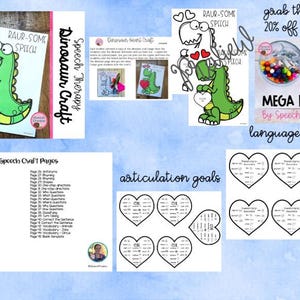 Valentines Day Speech Language Therapy Activity | Dinosaur: Early ...