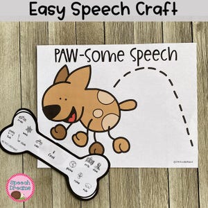 Dog and Bone Speech Therapy Craft Early Preschool Intervention Game ...