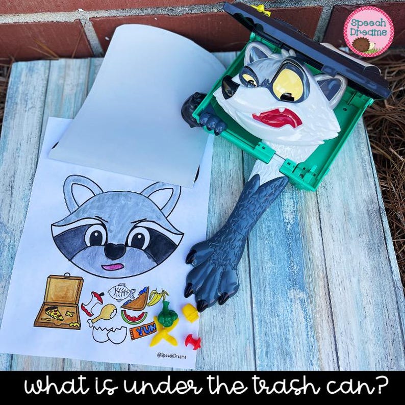 Raccoon Speech Therapy Game Companion Activity Dumpster Diver Early ...