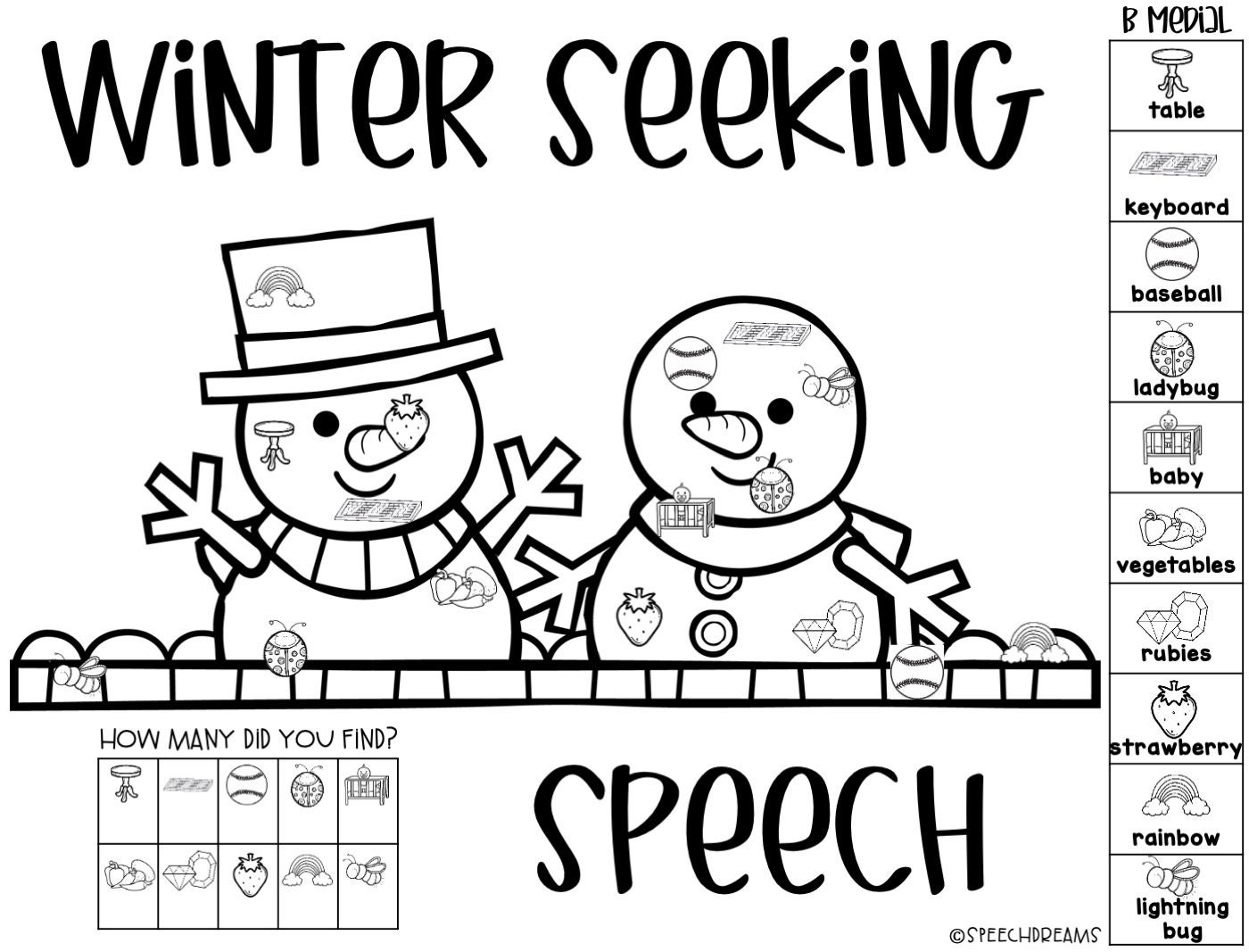 Speech Therapy Materials I Spy Speech Articulation Worksheets for ...