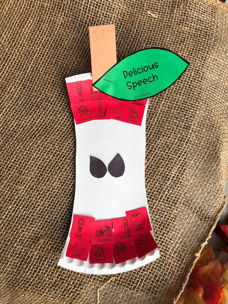 Fall Apple Speech Therapy Craft Language Articulation Back to School - Etsy