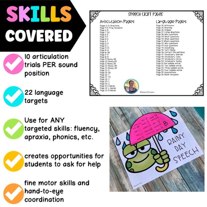 Spring Speech Language Therapy Craft: Frog Topic Maintenance and ...