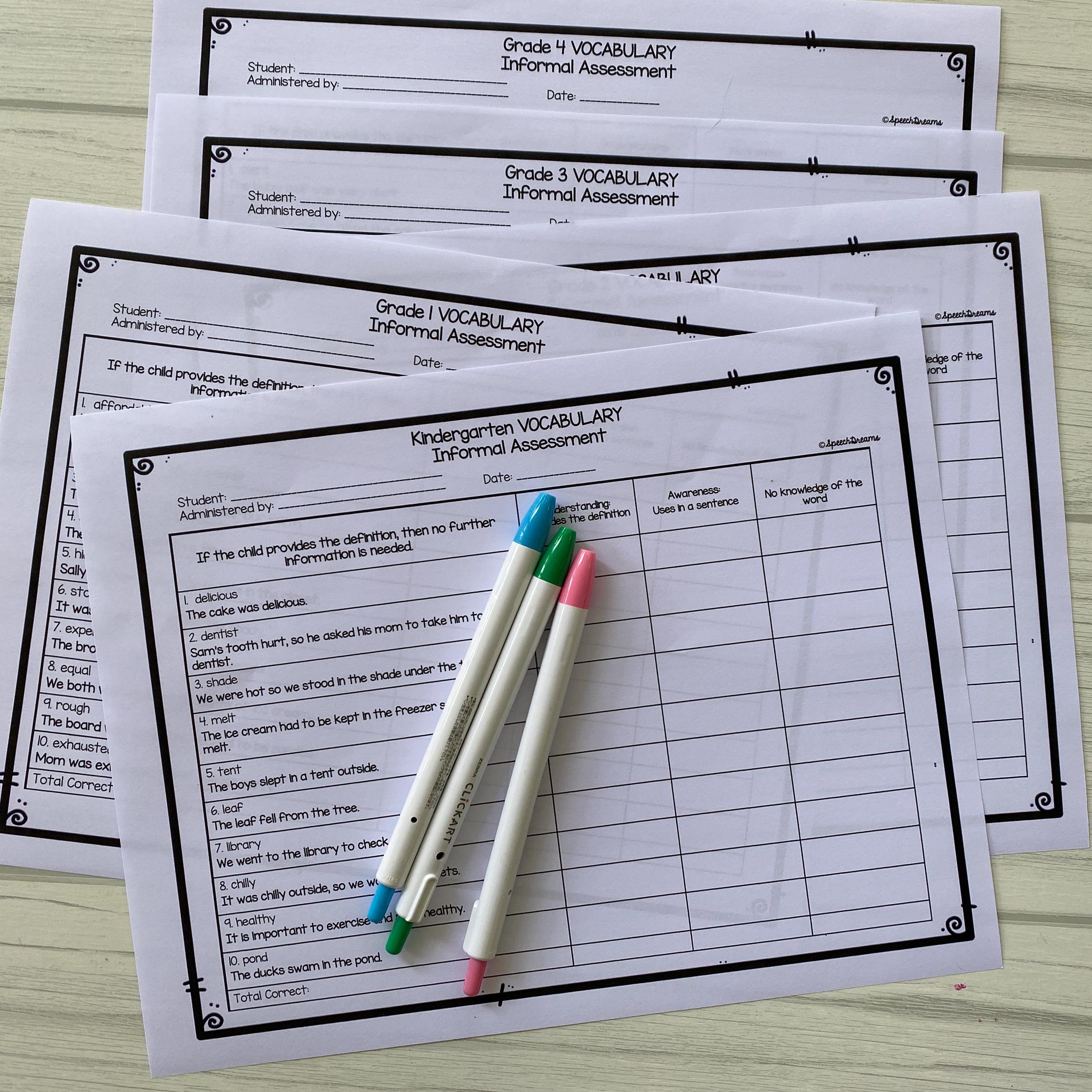Vocabulary Language Assessment for Speech Therapy Data Collection ...