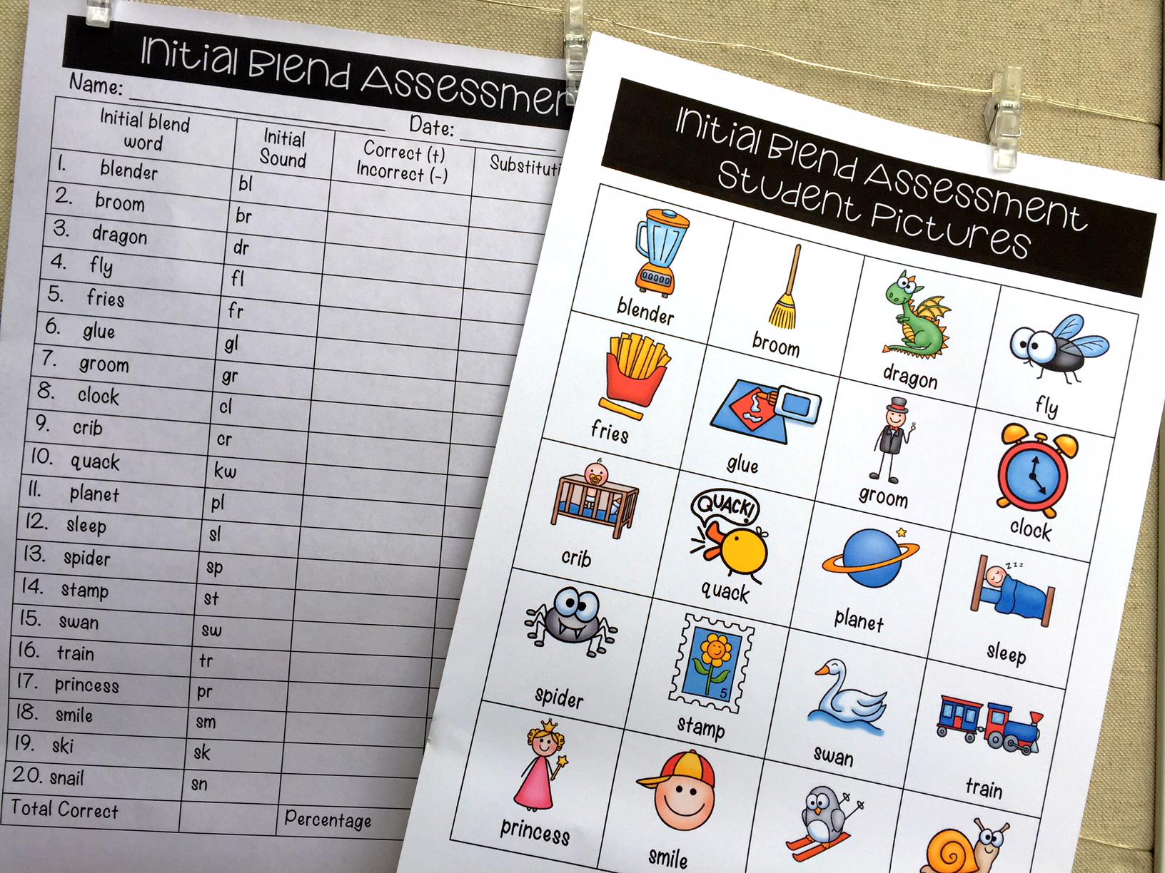 Blend Assessment for Speech Therapy for S R L Blends Informal Data ...