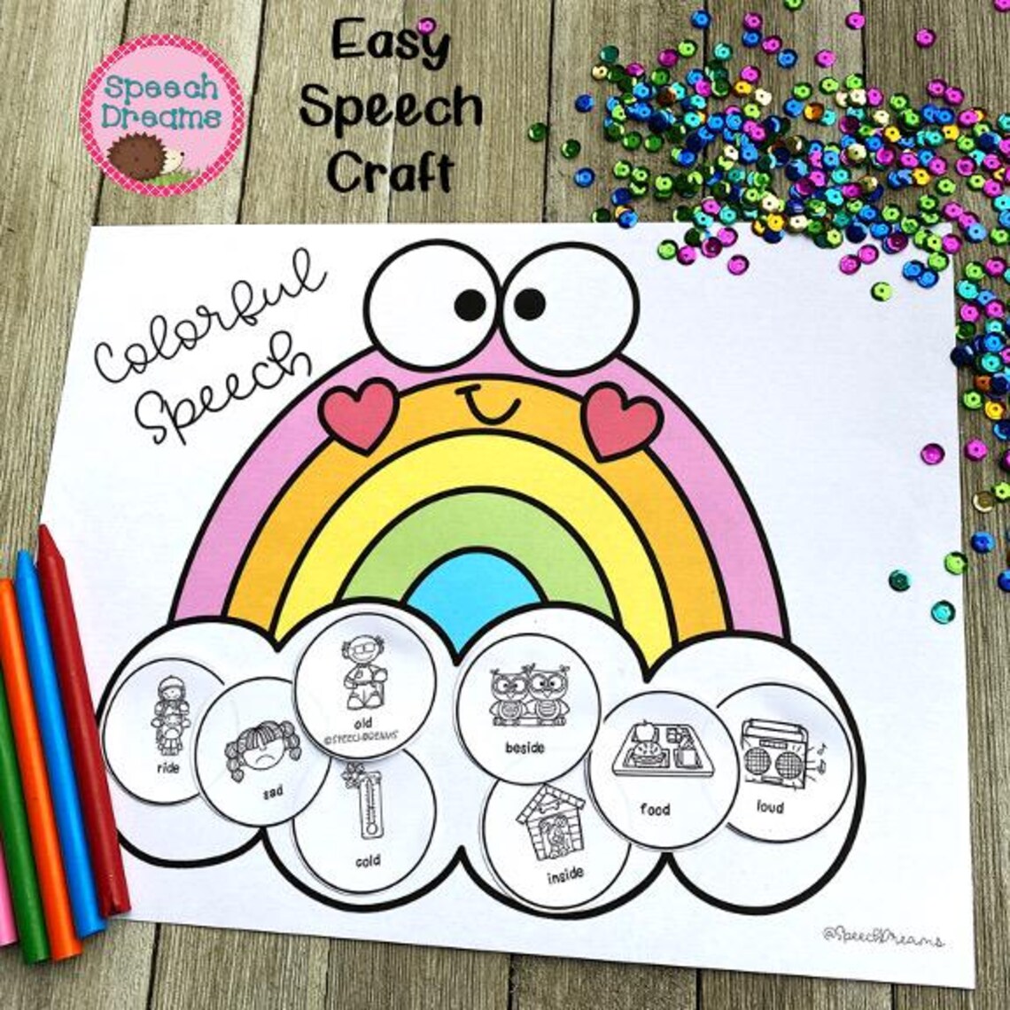 Speech Therapy Articulation and Language Activity: Rainbow Spring Nouns ...