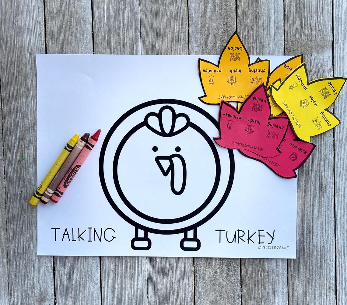 Thanksgiving Speech Therapy Craft: Turkey With Articulation and ...
