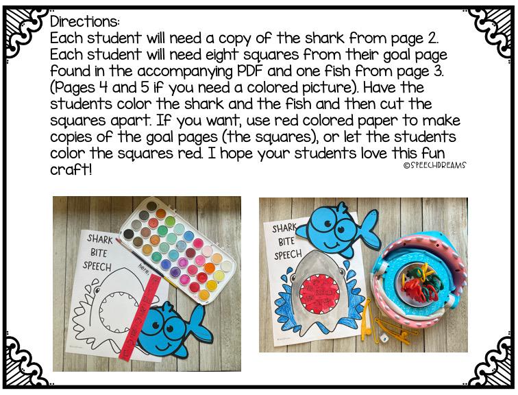Shark Bite Speech Therapy Craft Activity Game Companion Idioms Antonyms ...