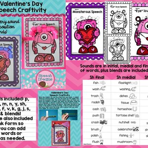 Valentines Day Speech Therapy Craft: Articulation and Language Goal ...
