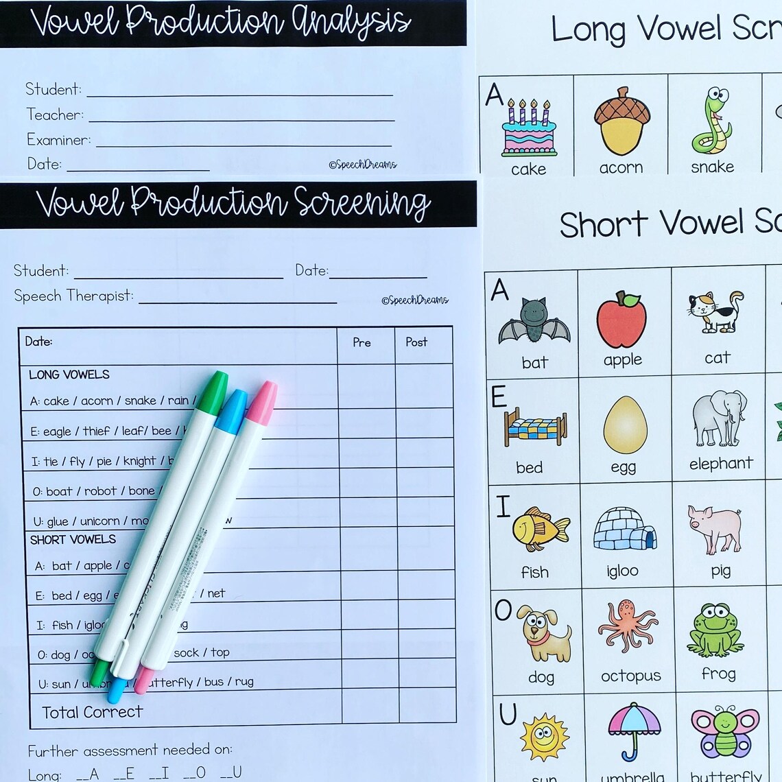 Vowel Assessment & Screening: Speech Therapy, Apraxia (PDF Download) - Etsy