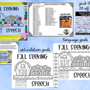 Fall Interactive Worksheets for Speech Therapy: Vocabulary Synonyms and ...