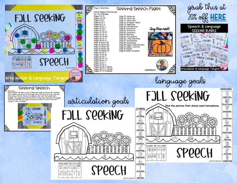 Fall Interactive Worksheets for Speech Therapy: Vocabulary Synonyms and ...