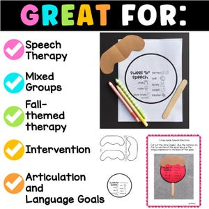 Fall Caramel Candy Apple Speech Therapy Craft Language Articulation ...