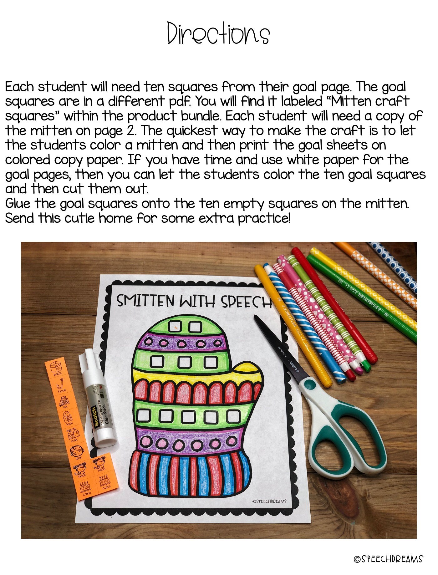 Winter Mitten Speech Therapy Activity for Articulation and Language - Etsy