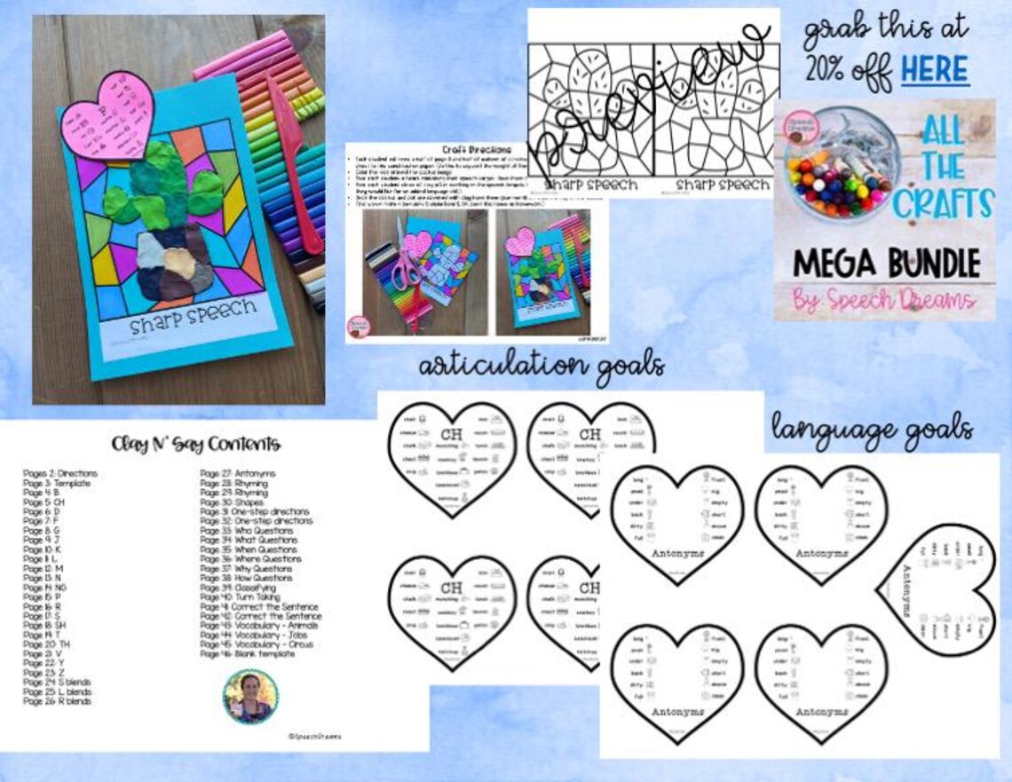 Speech Therapy Craft Articulation and Language: Clay Cactus Upper ...