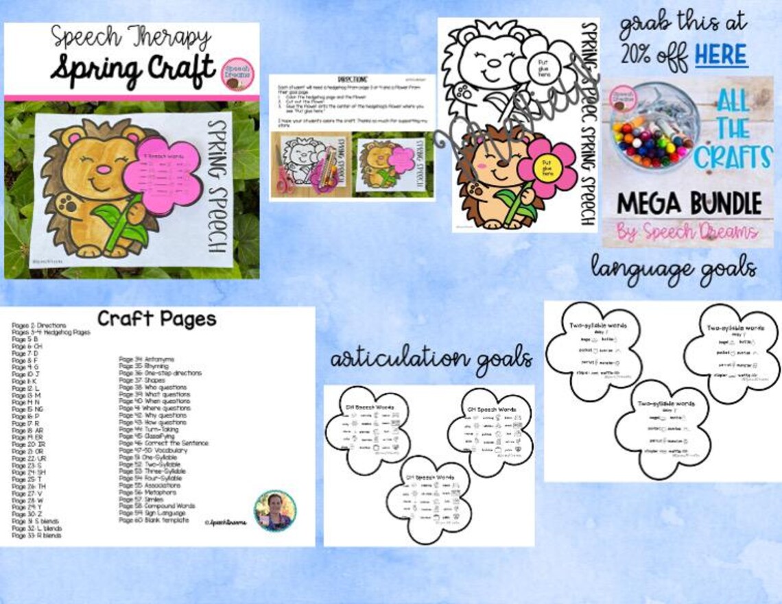 Spring Speech Therapy Craft: Articulation Language | Early Intervention ...