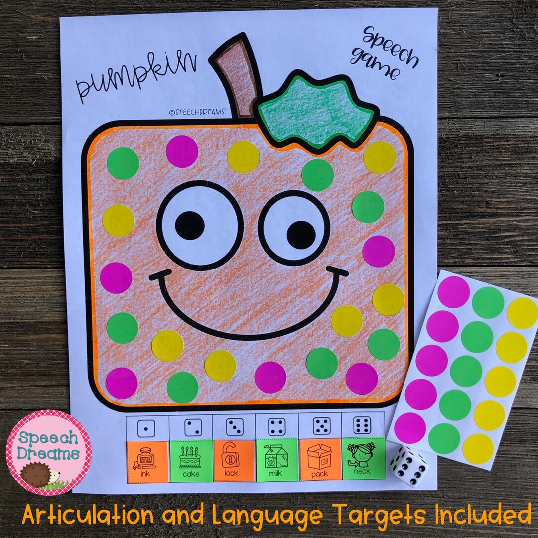 Pumpkin Speech Therapy Game: Fall Articulation & Language (PDF) - Etsy