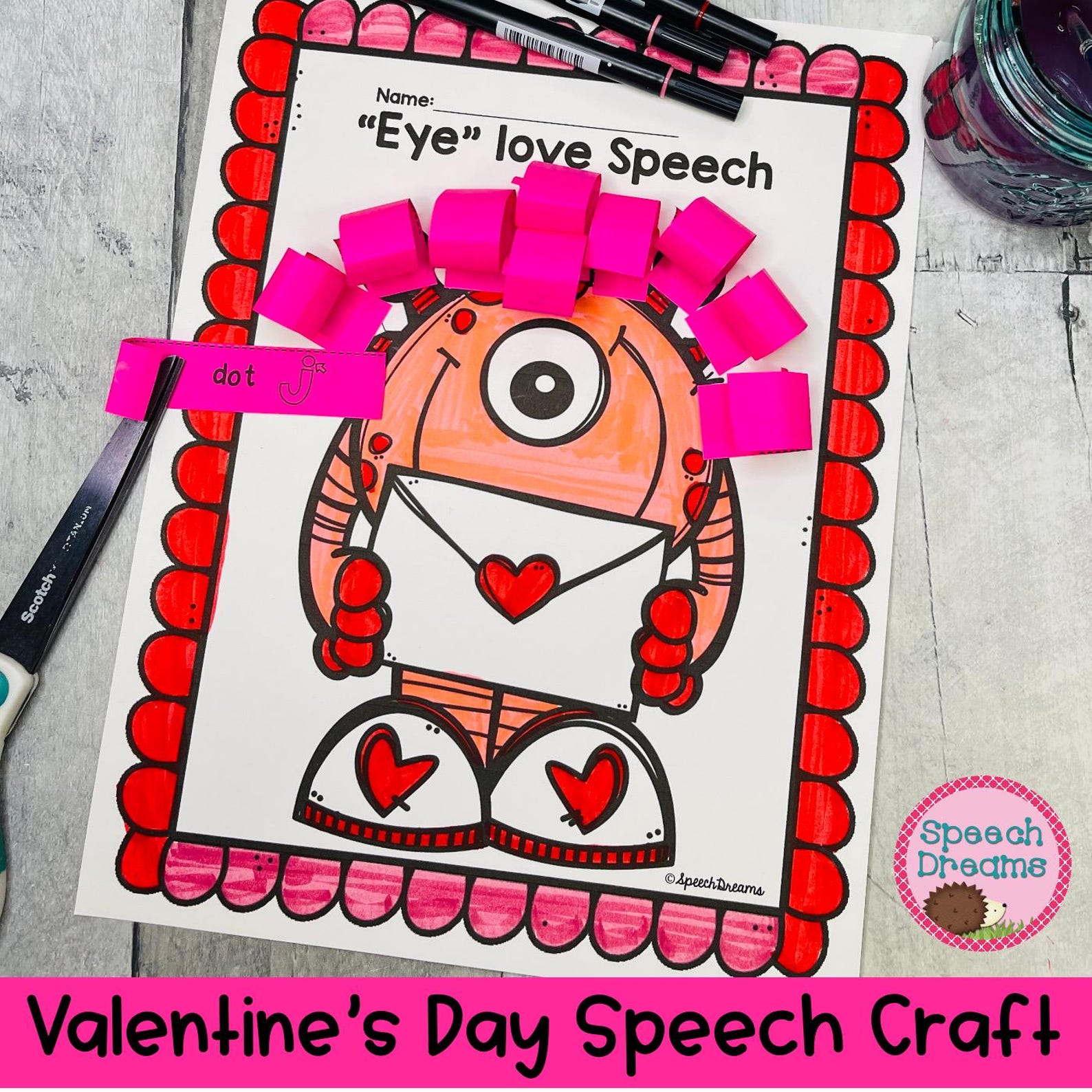 Valentines Day Speech Therapy Craft: Articulation and Language Goal ...