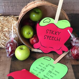 Fall Candy Apple Speech Therapy Craft Language Articulation Back to ...