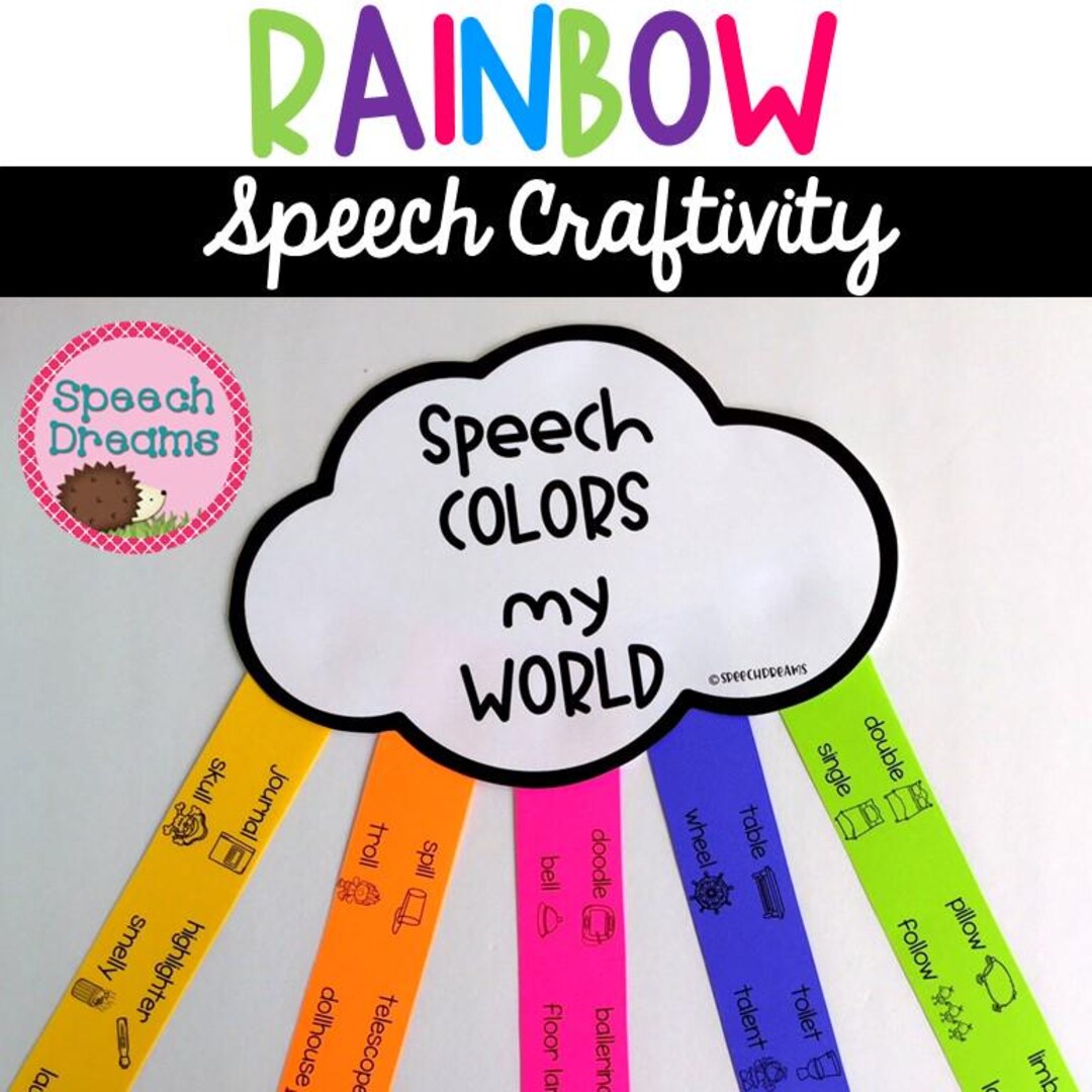 St. Patrick's Day Speech Therapy Craft Rainbow Articulation and ...