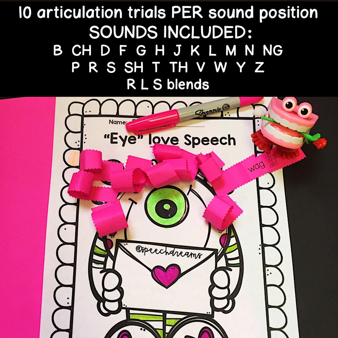 Valentines Day Speech Therapy Craft: Articulation and Language Goal ...