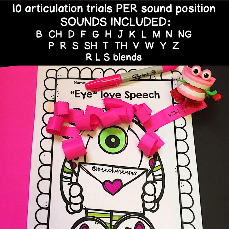 Valentines Day Speech Therapy Craft: Articulation and Language Goal ...