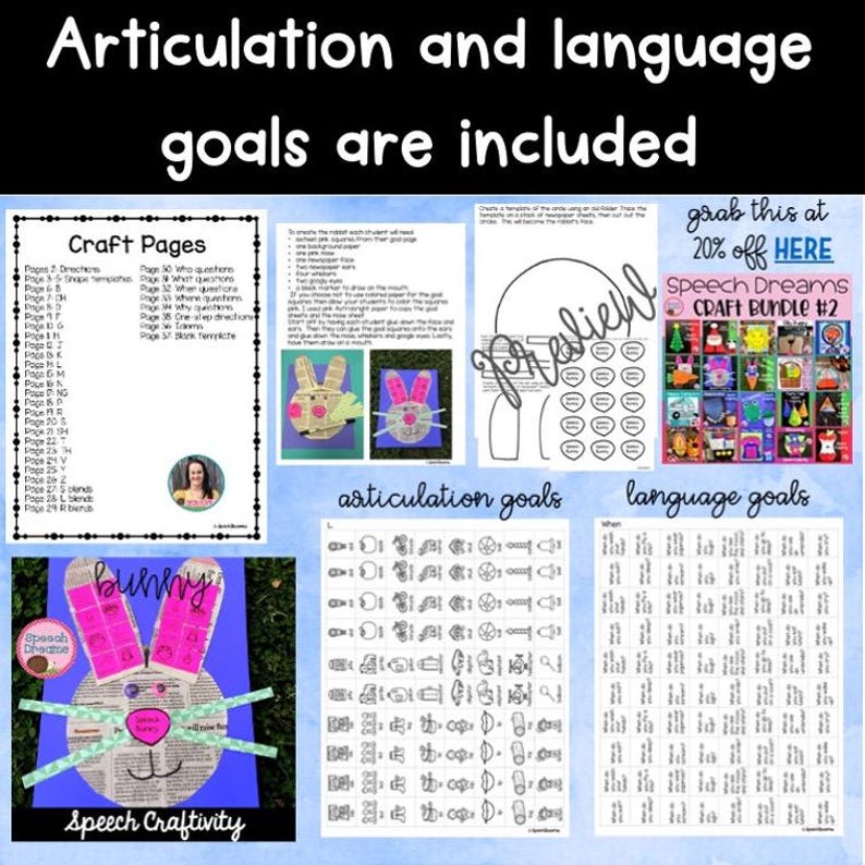 Easter Bunny Speech Therapy Craft With Articulation Language Upper ...