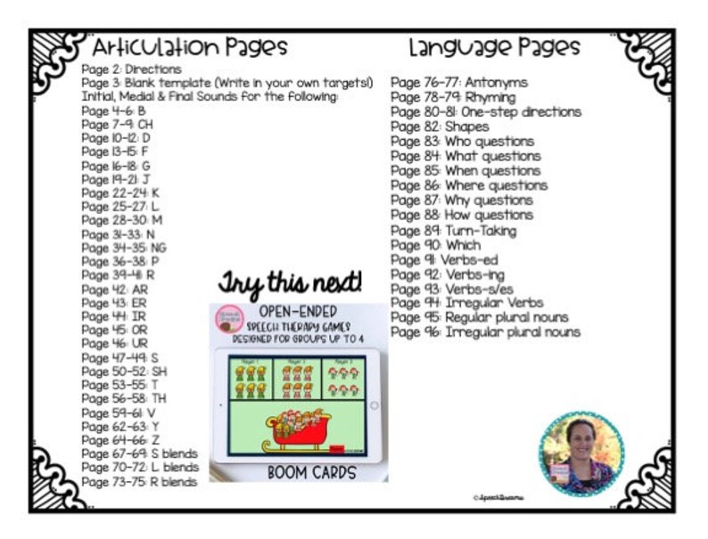 100 Trials Articulation and Language Apple Early Developing Sounds Plus ...