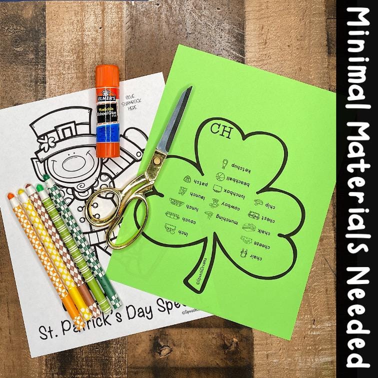 St. Patrick's Day Speech Therapy Craft Articulation Language: Holiday ...