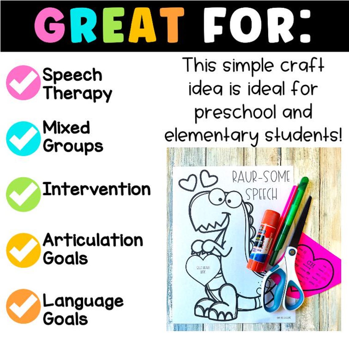 Valentines Day Speech Language Therapy Activity | Dinosaur: Early ...