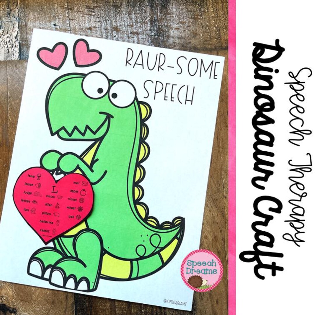 Valentines Day Speech Language Therapy Activity | Dinosaur: Early ...
