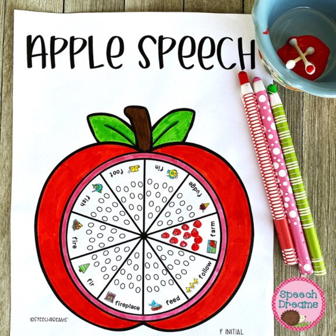 100 Trials Articulation and Language Apple | Early Developing Sounds ...