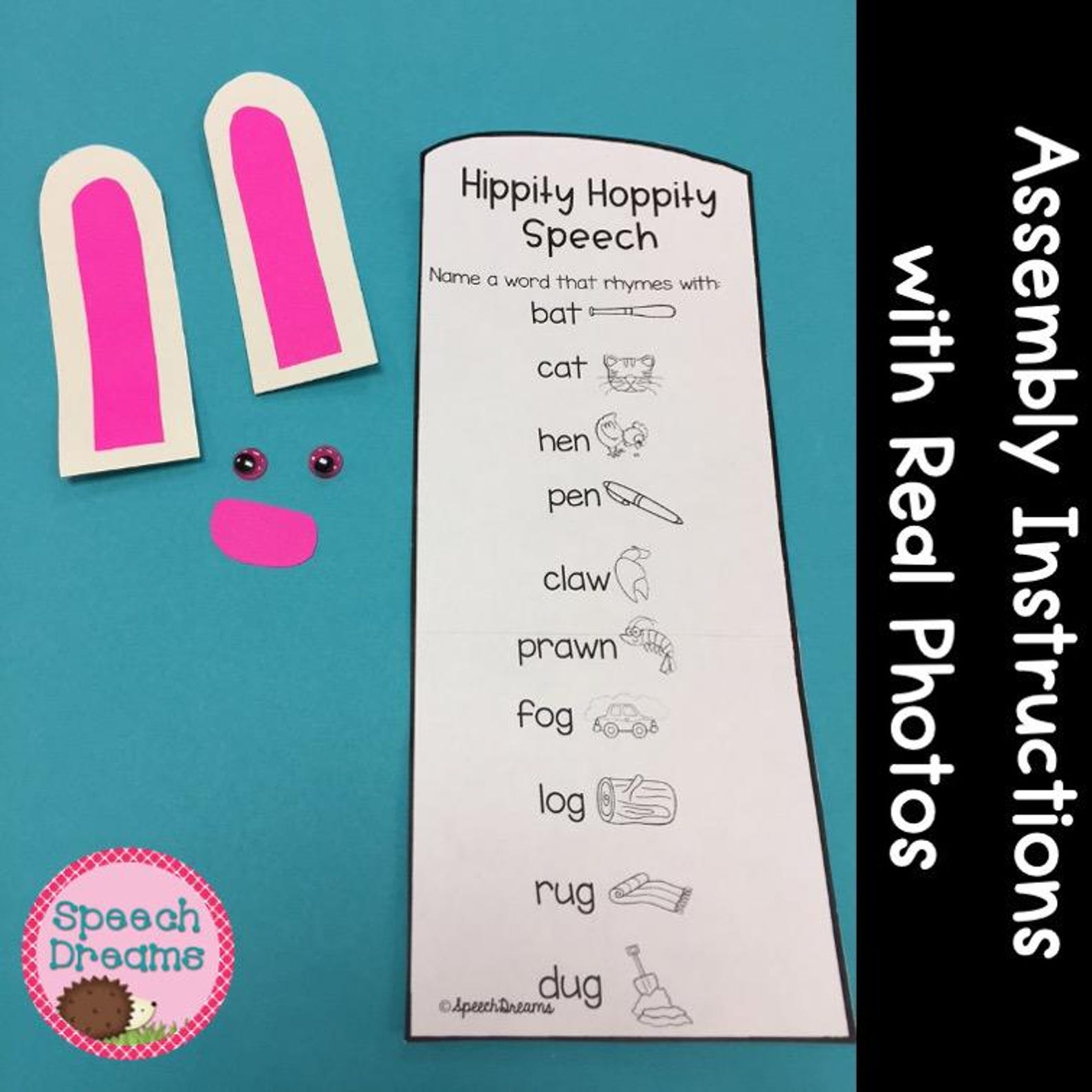 Easter Bunny Speech Therapy Craft: Articulation & Language Goals - Etsy