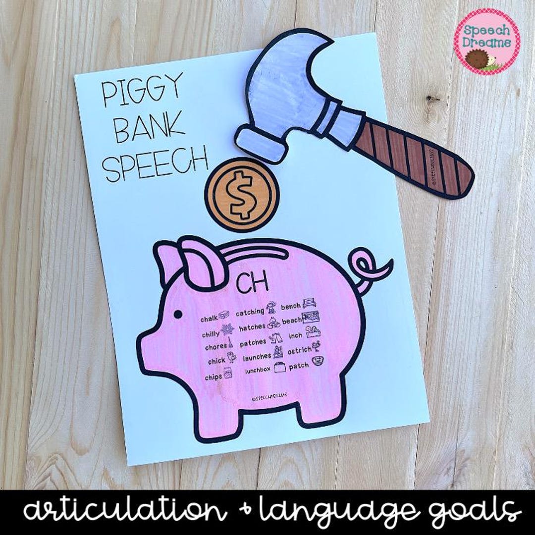 Piggy Bank Speech Therapy Farm Animals Articulation and Language Early ...