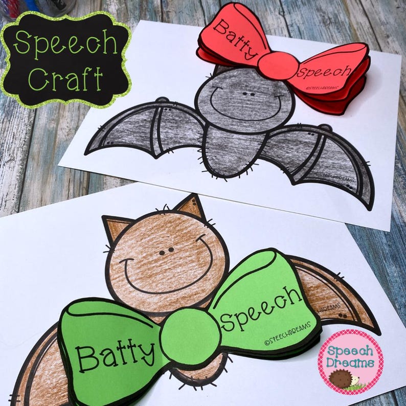 Halloween Speech Therapy Craft Bat: Action Verbs Homonyms Homophones ...