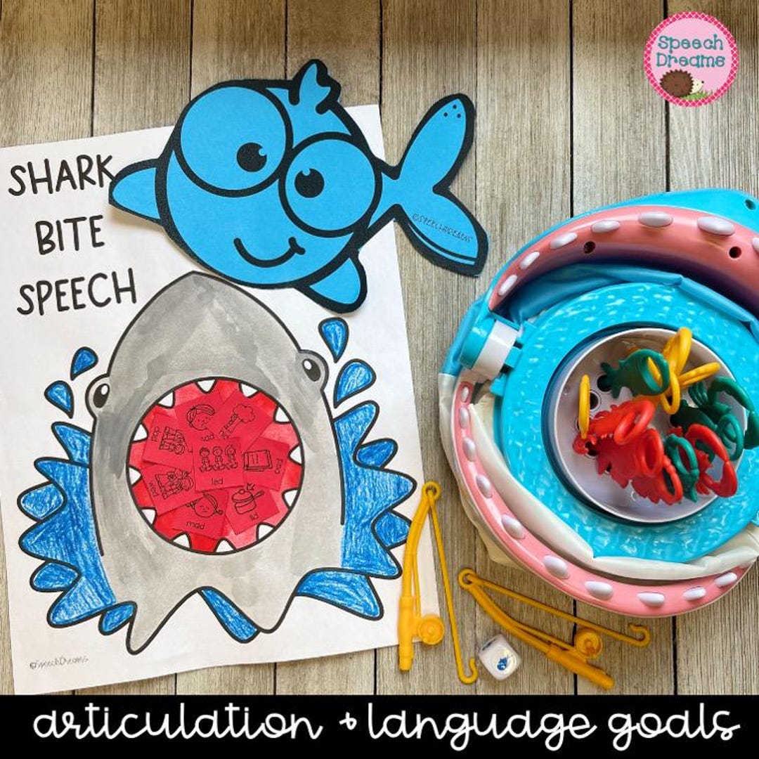 Shark Bite Speech Therapy Craft Activity Game Companion Idioms Antonyms ...