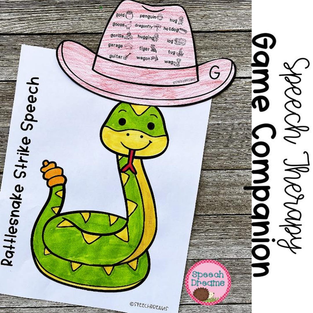 Speech Therapy Craft Rattlesnake Jake Game Companion Articulation and ...