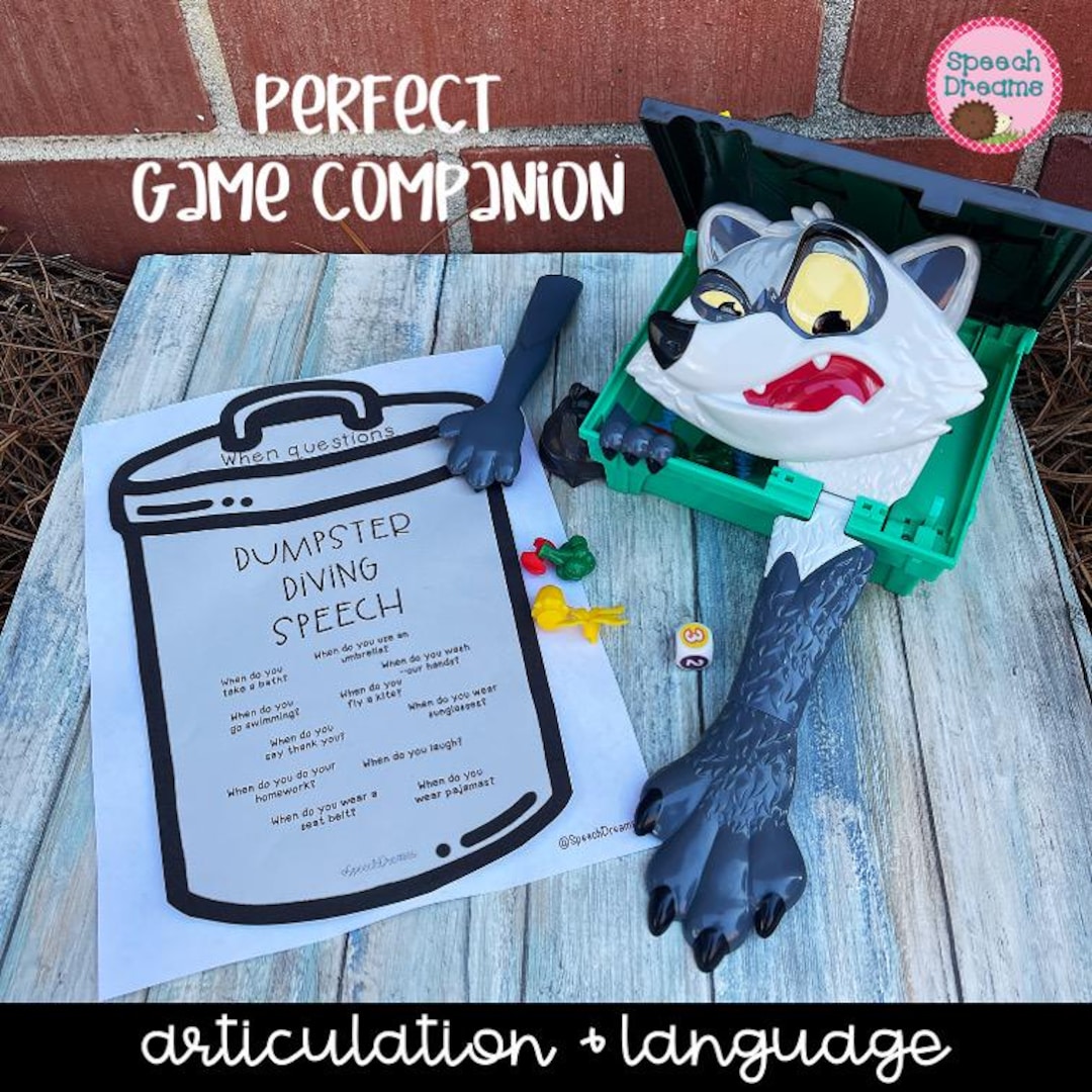 Raccoon Speech Therapy Game Companion Activity Dumpster Diver Early ...