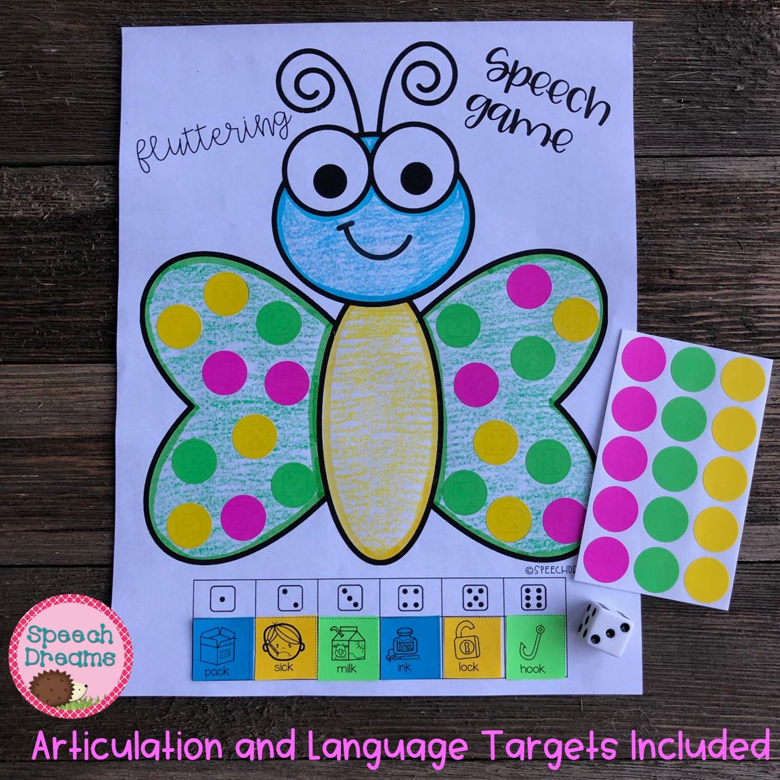 Spring Butterfly Speech Therapy Game for Articulation and Language ...