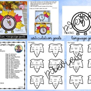 Thanksgiving Speech Therapy Craft: Turkey With Articulation and ...