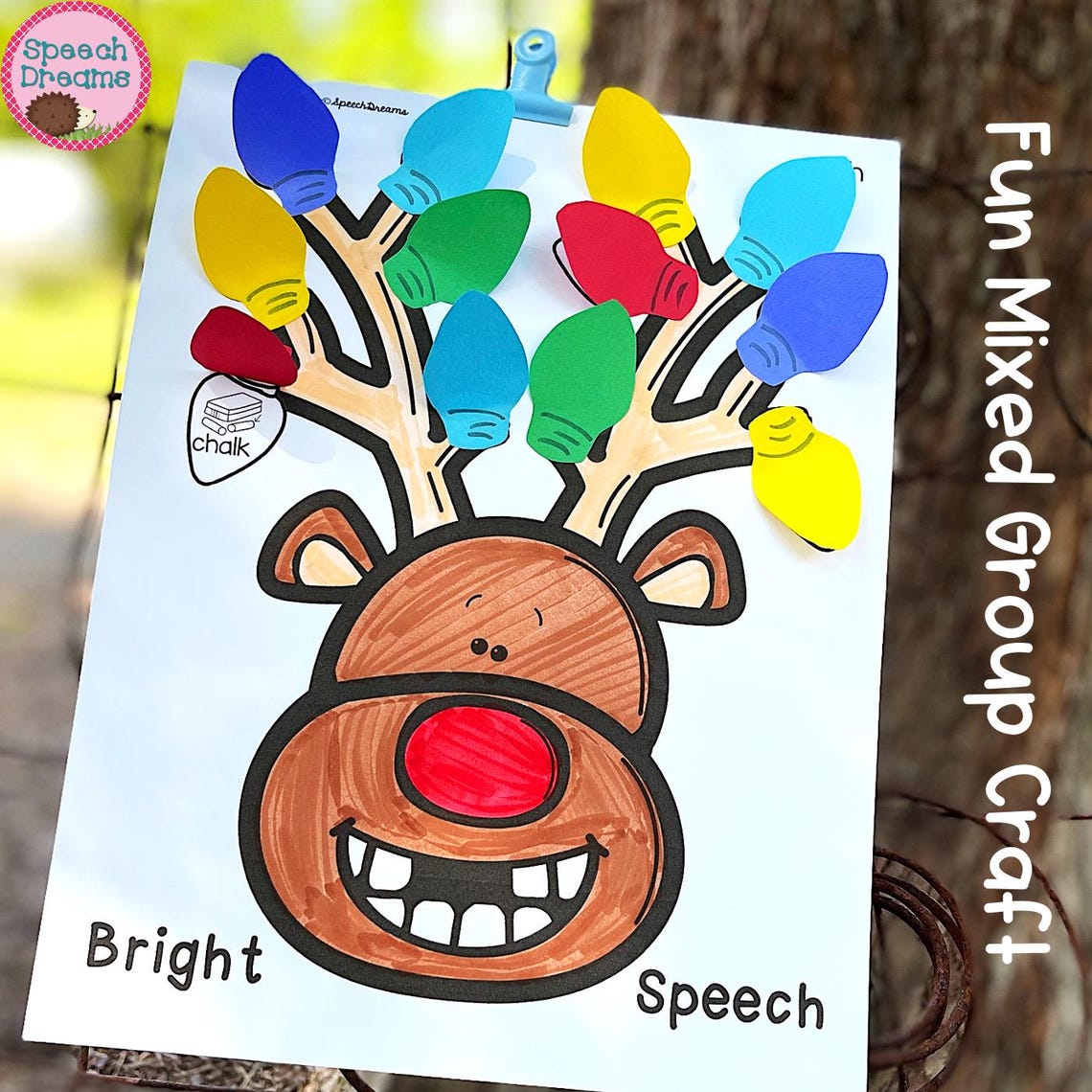 Christmas Speech Therapy Activity Reindeer Articulation and Language ...
