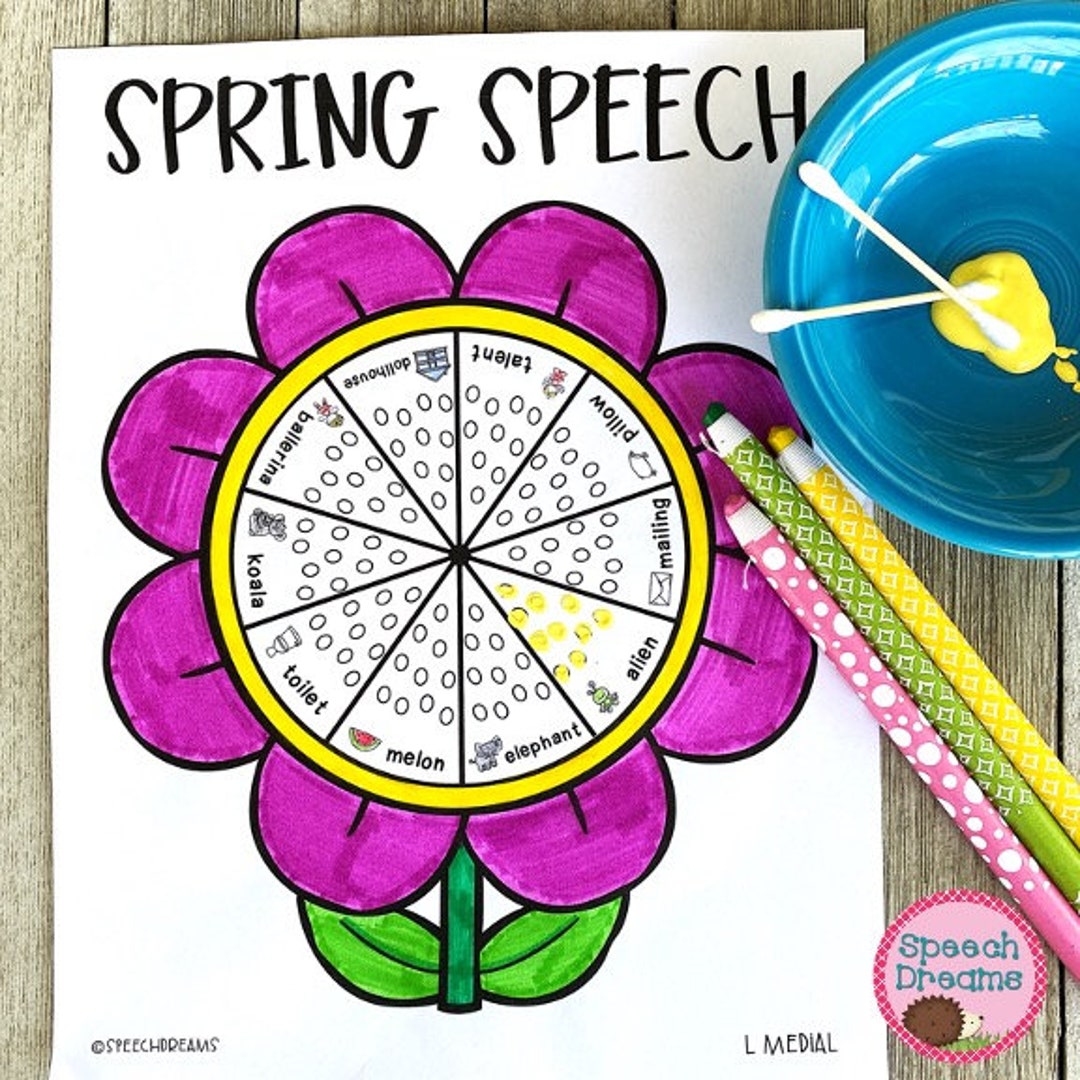 Spring Speech Therapy Activity: 100 Trials Plus Language Goals - Etsy