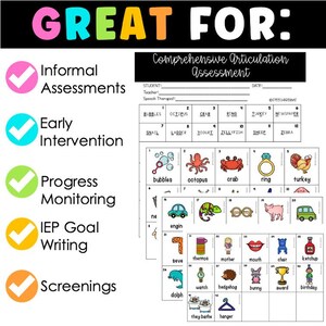 Articulation Assessment for Speech Therapy: Screening Checklist - Etsy