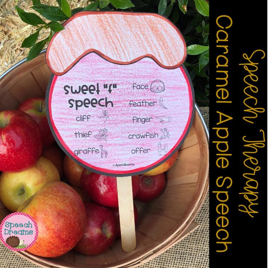 Fall Caramel Candy Apple Speech Therapy Craft Language Articulation ...