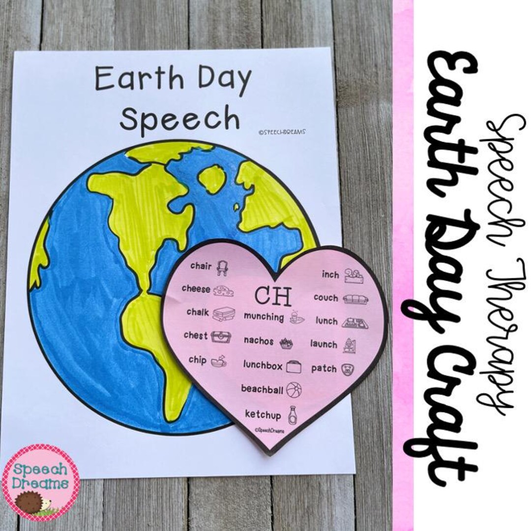 Earth Day Speech Therapy Craft Associations Syllable Words Articulation ...