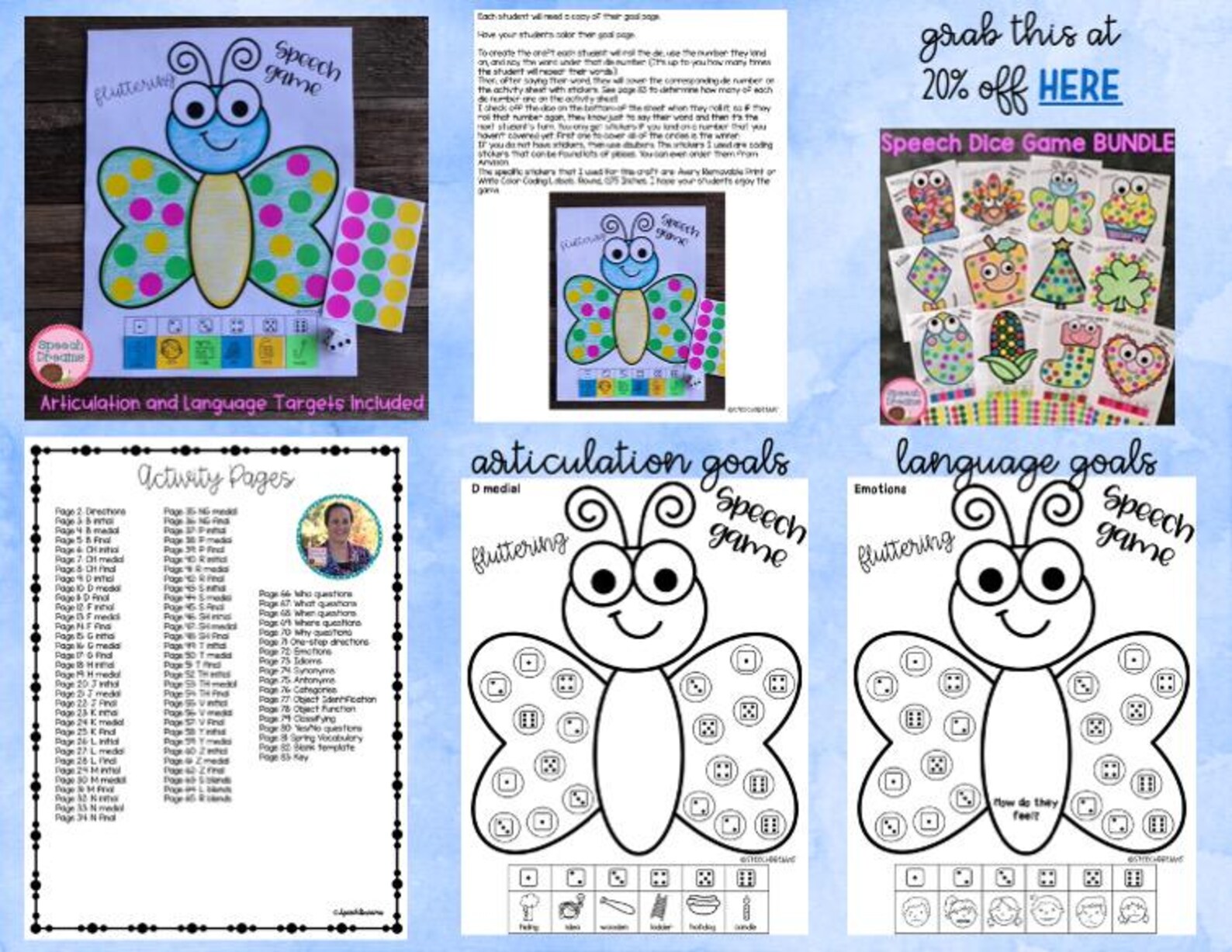 Spring Butterfly Speech Therapy Game for Articulation and Language ...