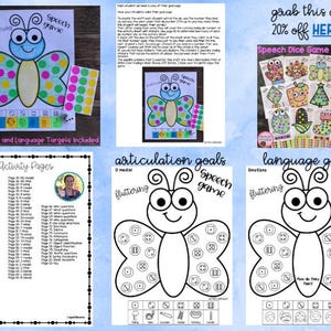 Spring Butterfly Speech Therapy Game for Articulation and Language ...