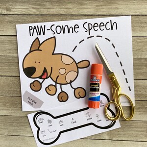 Dog and Bone Speech Therapy Craft Early Preschool Intervention Game ...